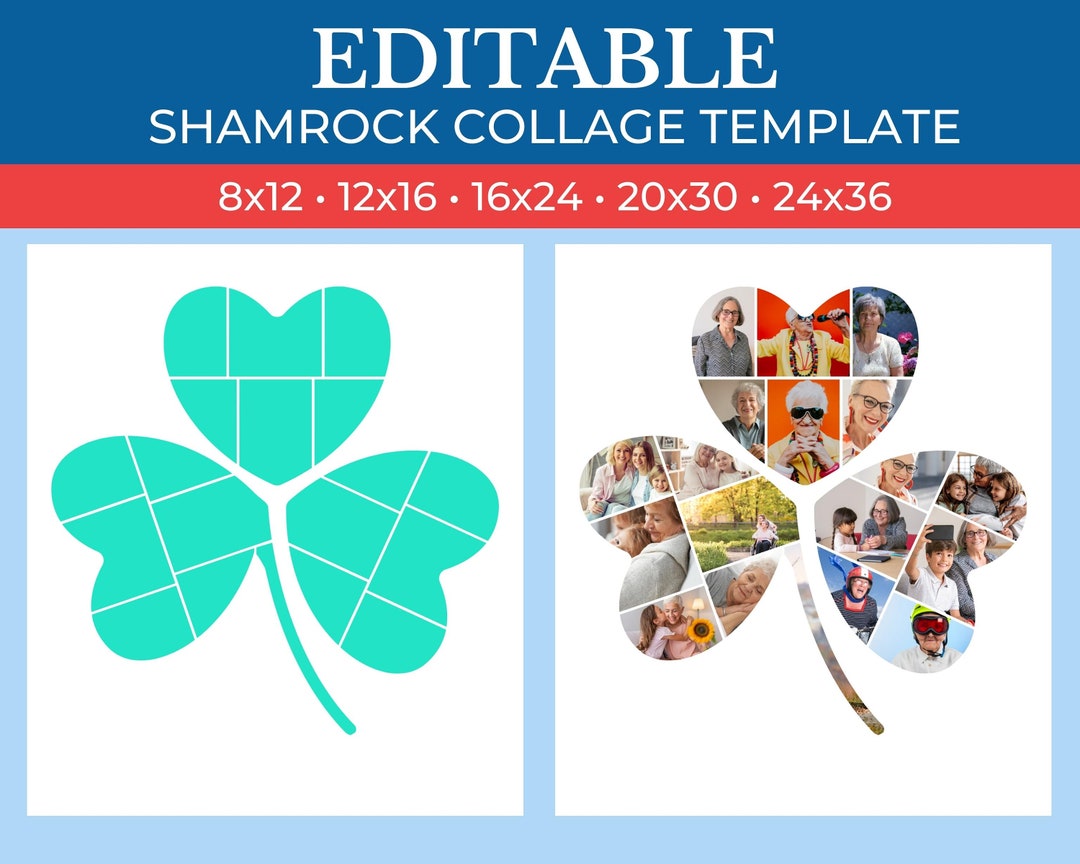 Picture Collage Shamrock Template | Gridart | Image Collage | Pic ...