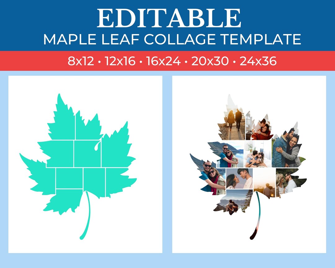 Picture Collage Maple Leaf Template | Gridart | Image Collage | Pic ...