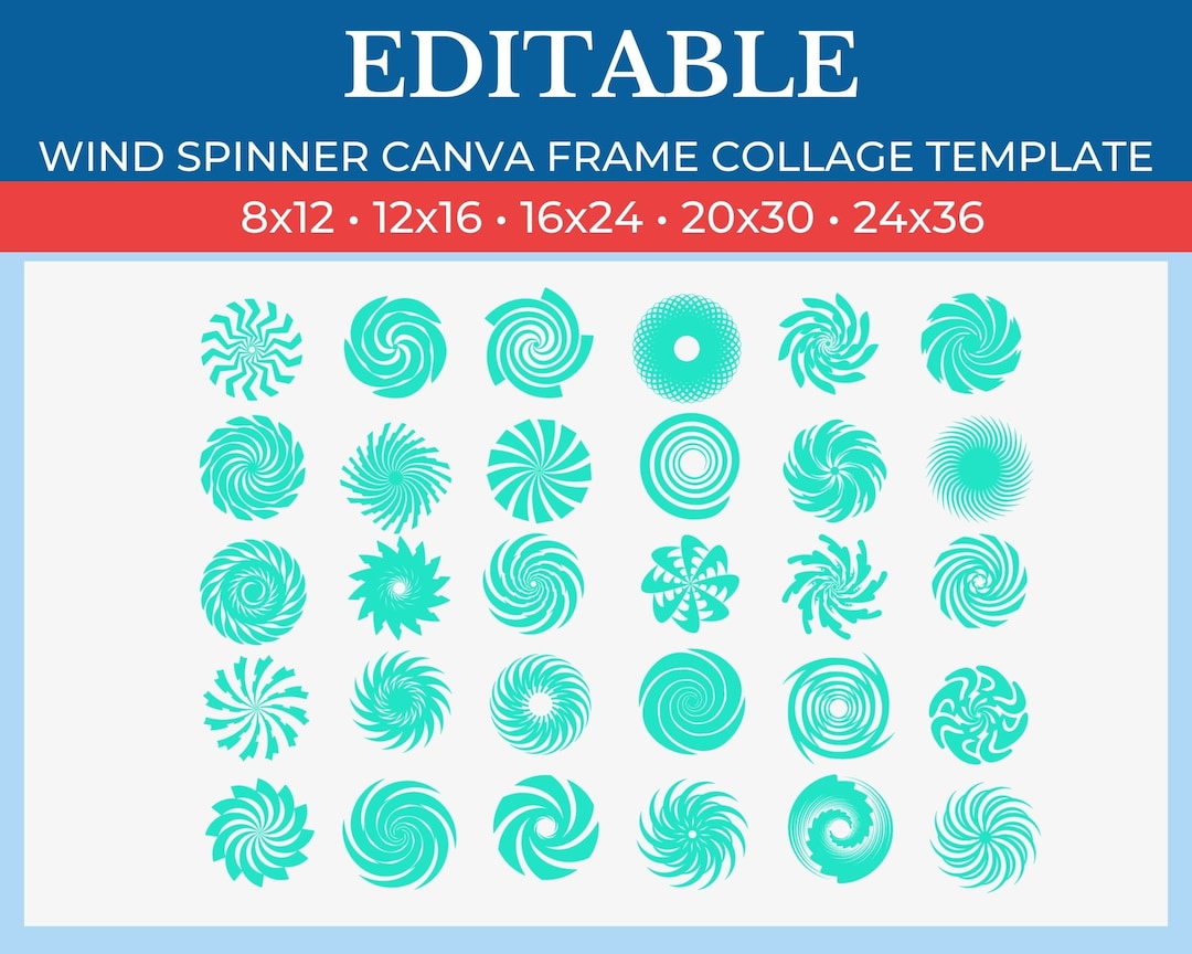 Picture Collage Wind Spinner Design Template | Gridart Canva | Image ...