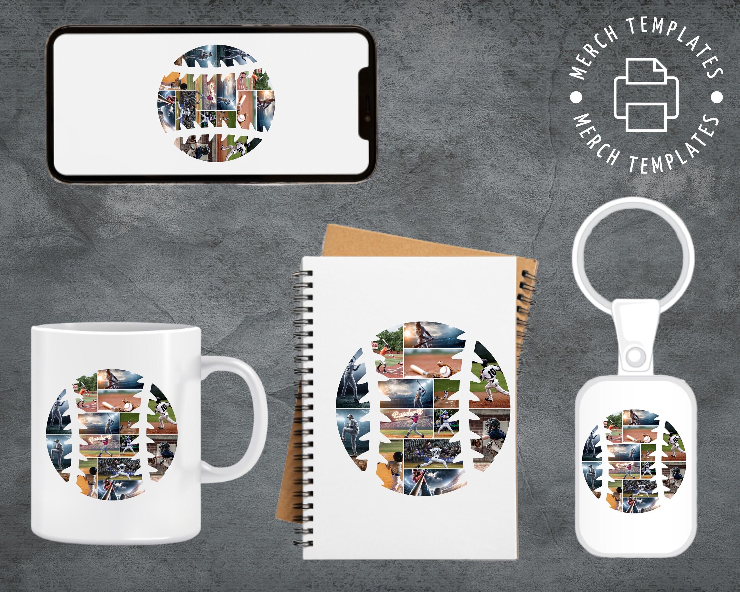 PRINTABLE Baseball Collage Frame Baseball Picture Template Baseball ...