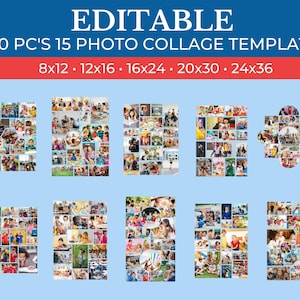 Picture Collage 15 Photo Template | Gridart Canva | Image Collage | Pic ...
