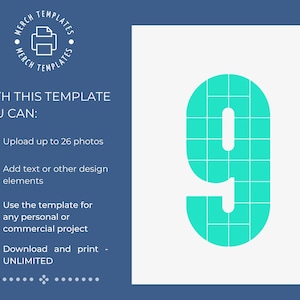 9th Number Collage Frame | 9 Collage Frame Canva Editable | 9th ...