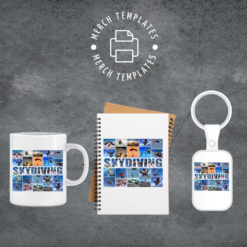 Skydiving Gift Collage Template | Editable Collage for Skydiving Fans ...