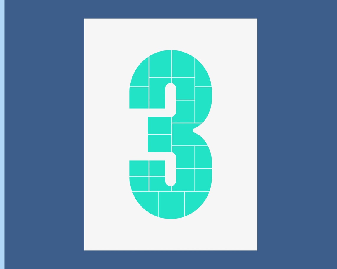 3rd Number Collage Frame | 3 Collage Frame Canva Editable | 3rd ...