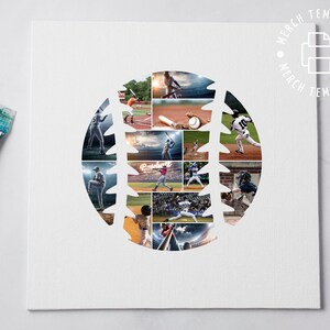 PRINTABLE Baseball Collage Frame | Baseball Picture Template | Baseball ...