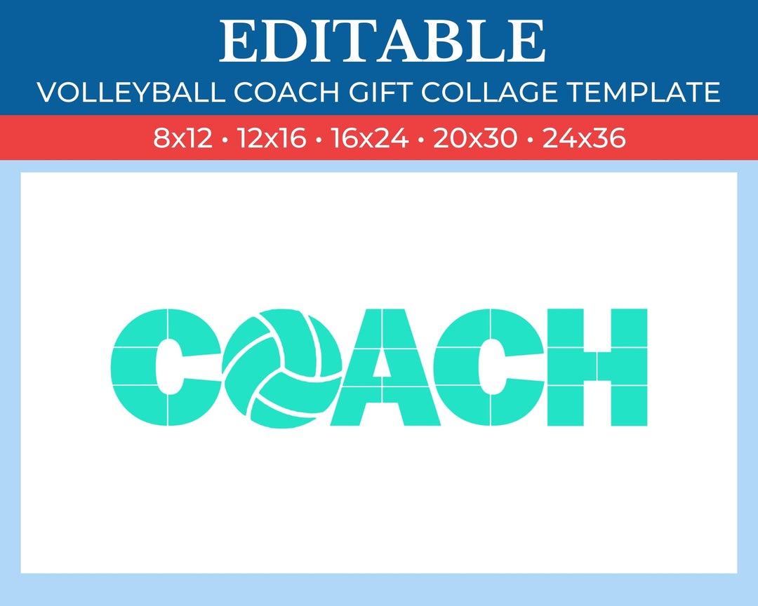 Picture Collage Coach Name Template | Volleyball Coach | Gridart Canva ...