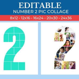 2nd Number Collage Frame | 2 Collage Frame Canva Editable | 2nd ...