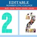 2nd Number Collage Frame 2 Collage Frame Canva Editable 2nd Birthday ...