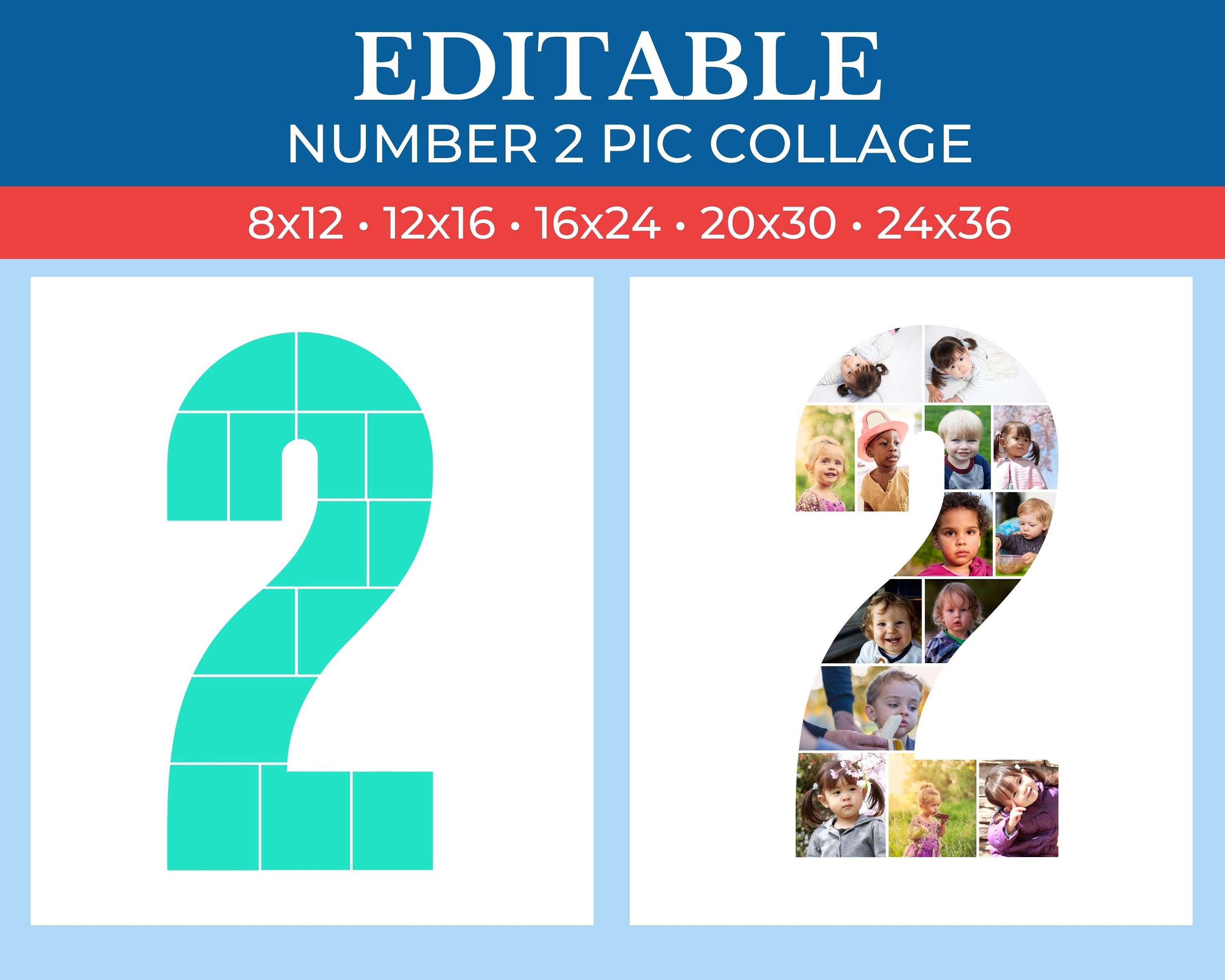 2nd Number Collage Frame | 2 Collage Frame Canva Editable | 2nd ...