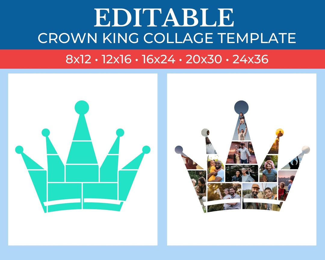 Picture Collage Crown King Template | Gridart Canva | Image Collage ...