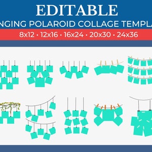 PRINTABLE Hanging Polaroid Picture Template | Gridart Canva | Image ...
