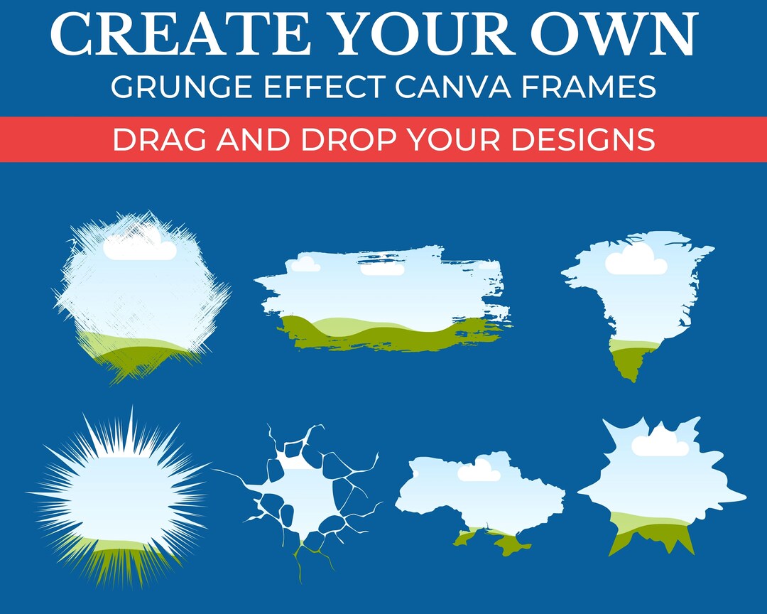 Distressed Paint Splatter Frame Canva Frames Bundle - Drag and Drop ...