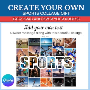 Sports Gift Collage Template | Editable Collage for Sports Fans Gifts ...