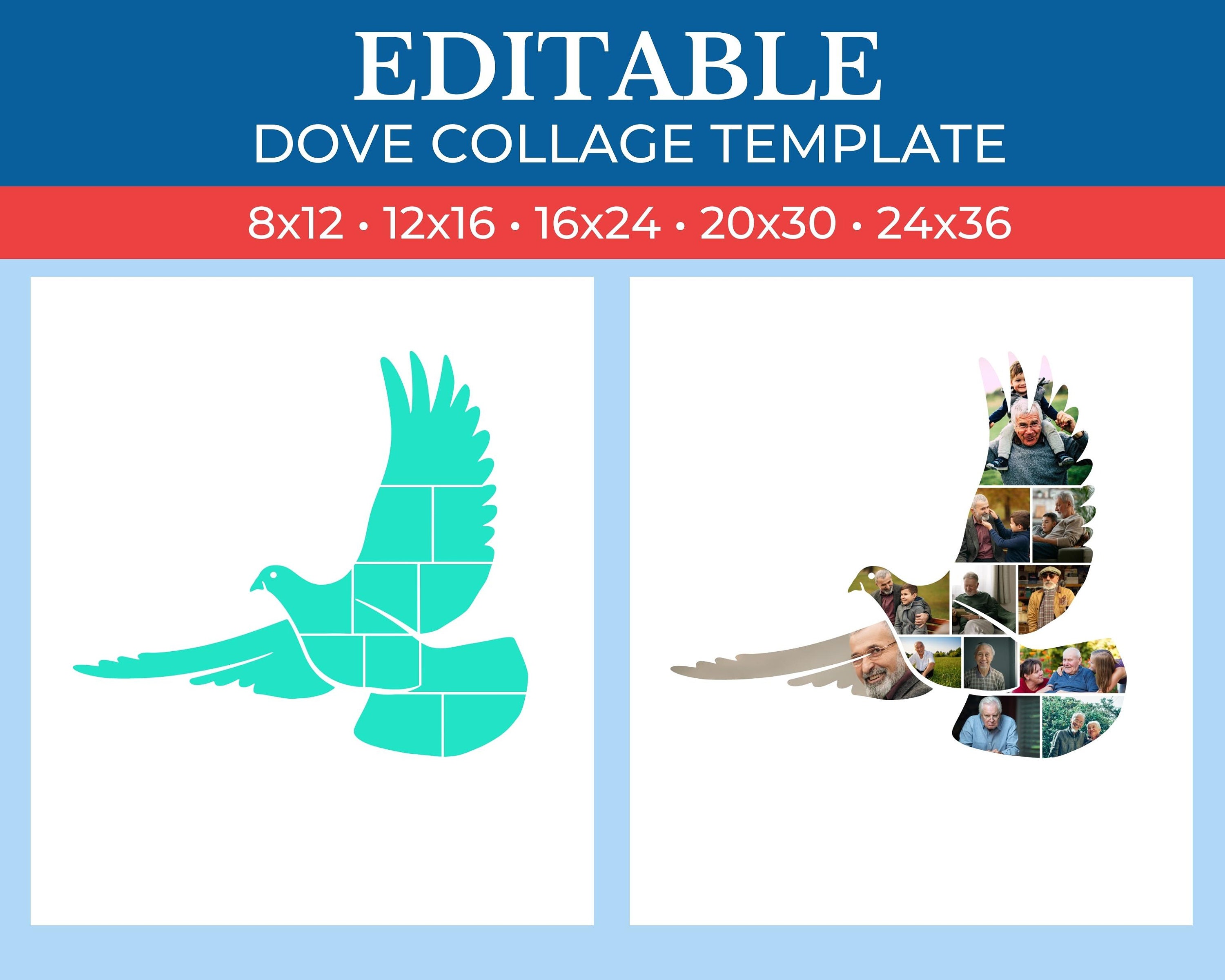 Picture Collage Dove Template Gridart Canva Image Collage Gift for ...
