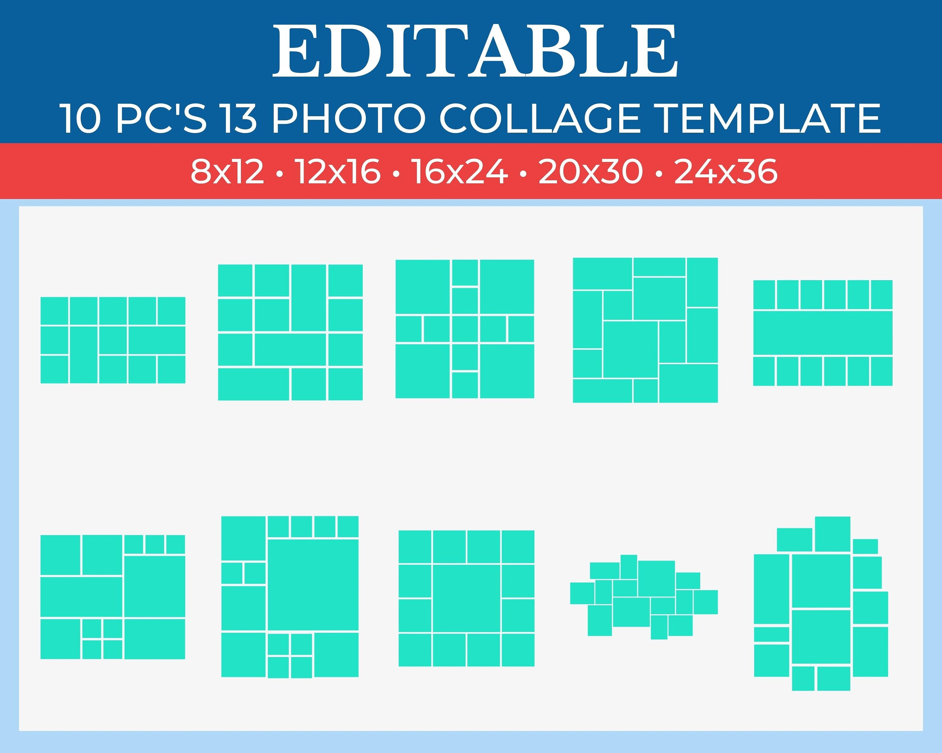 Picture Collage 13 Photo Template Gridart Canva Image Collage Pic ...
