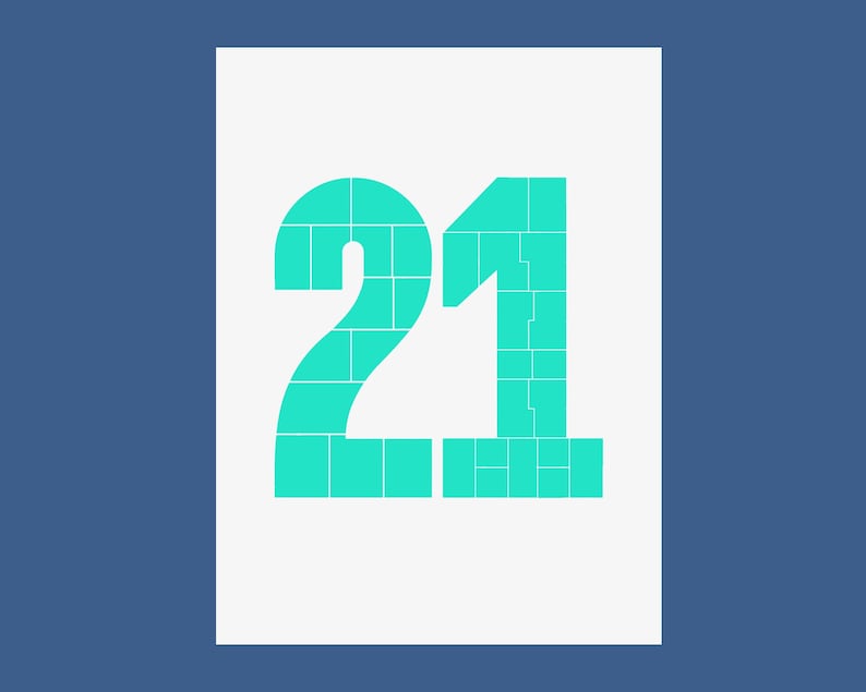 21 Number Collage Frame | 21st Collage Frame Canva Editable | 21st ...