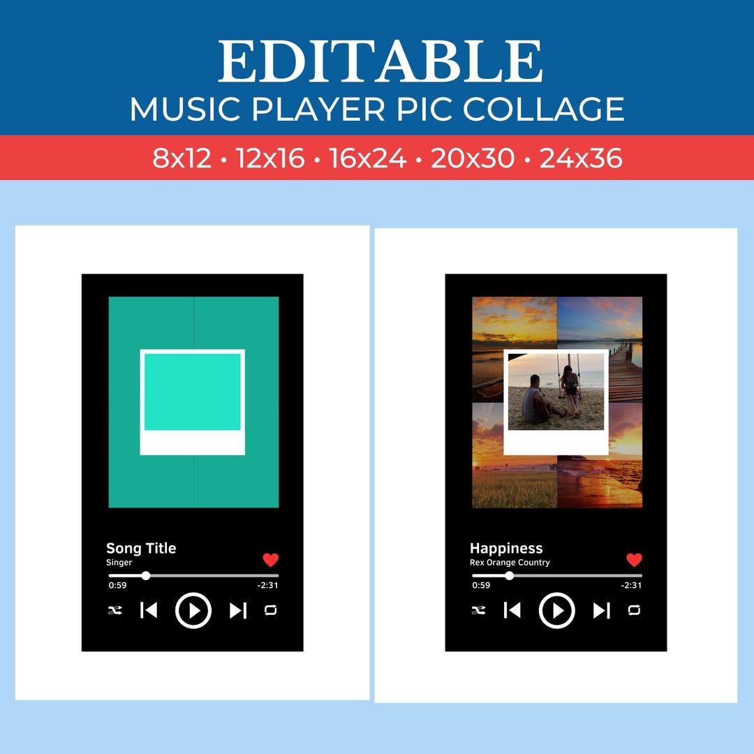 Custom Music Player Picture Collage - Personalized Photo Collage ...