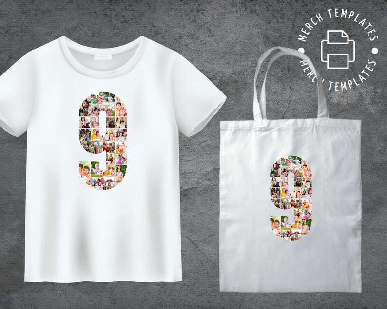 9th Number Collage Frame | 9 Collage Frame Canva Editable | 9th ...