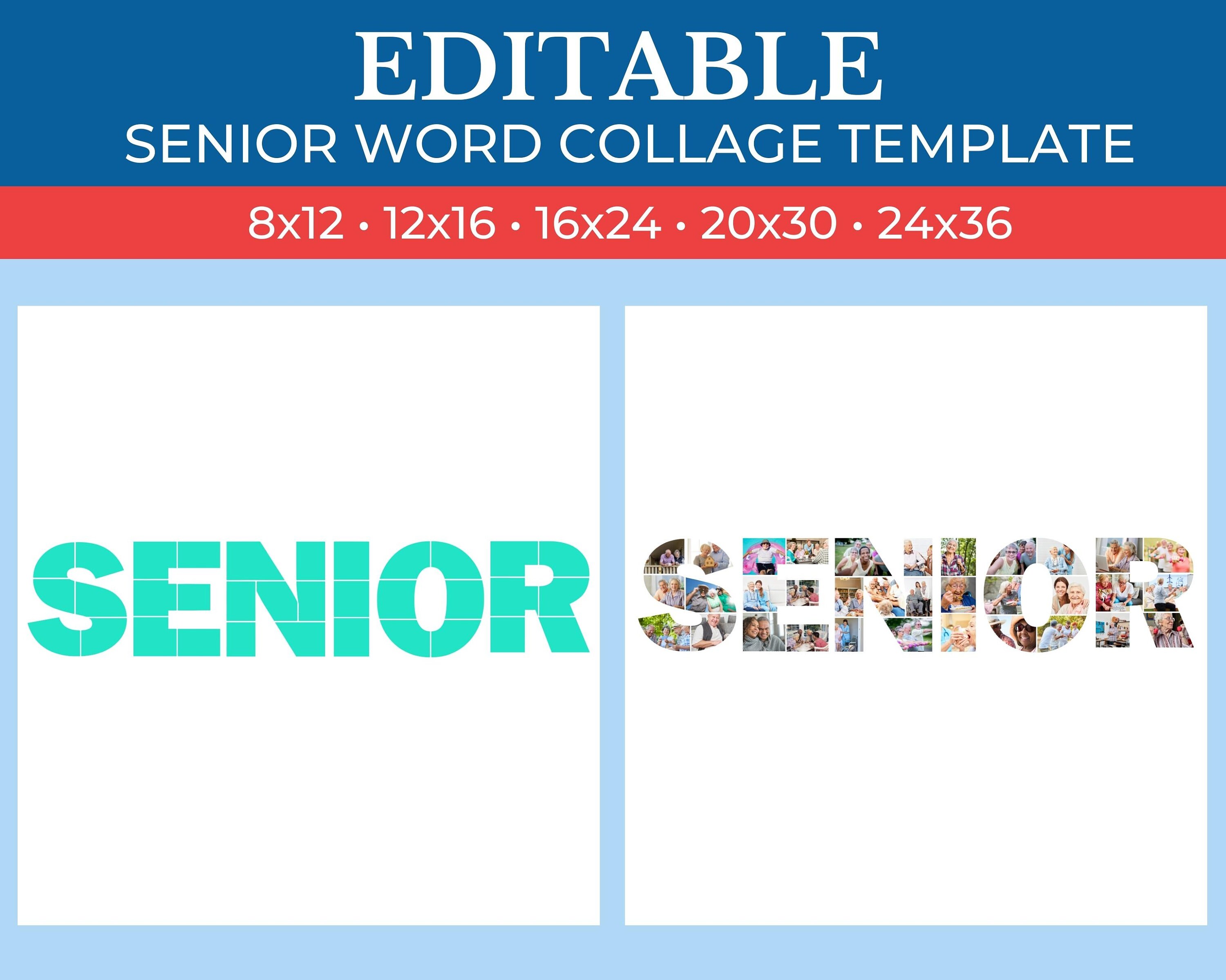 Picture Collage Senior Word Template Gridart Canva Image Collage Pic ...