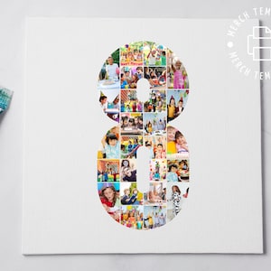 8th Number Collage Frame | 8 Collage Frame Canva Editable | 8th ...