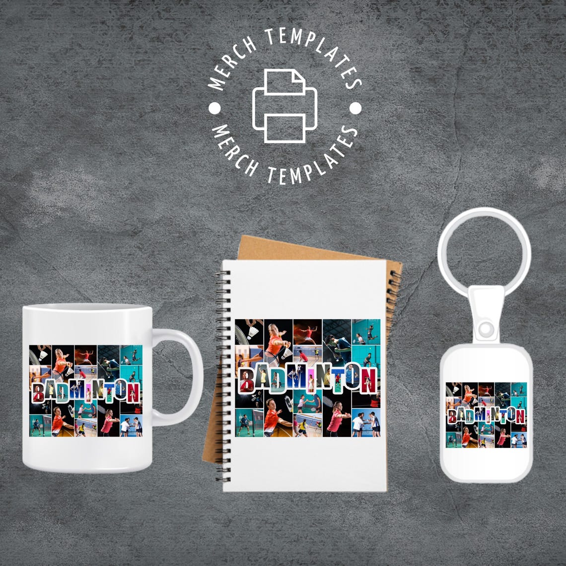 Badminton Gift Collage Template | Editable Collage for Badminton Fans ...