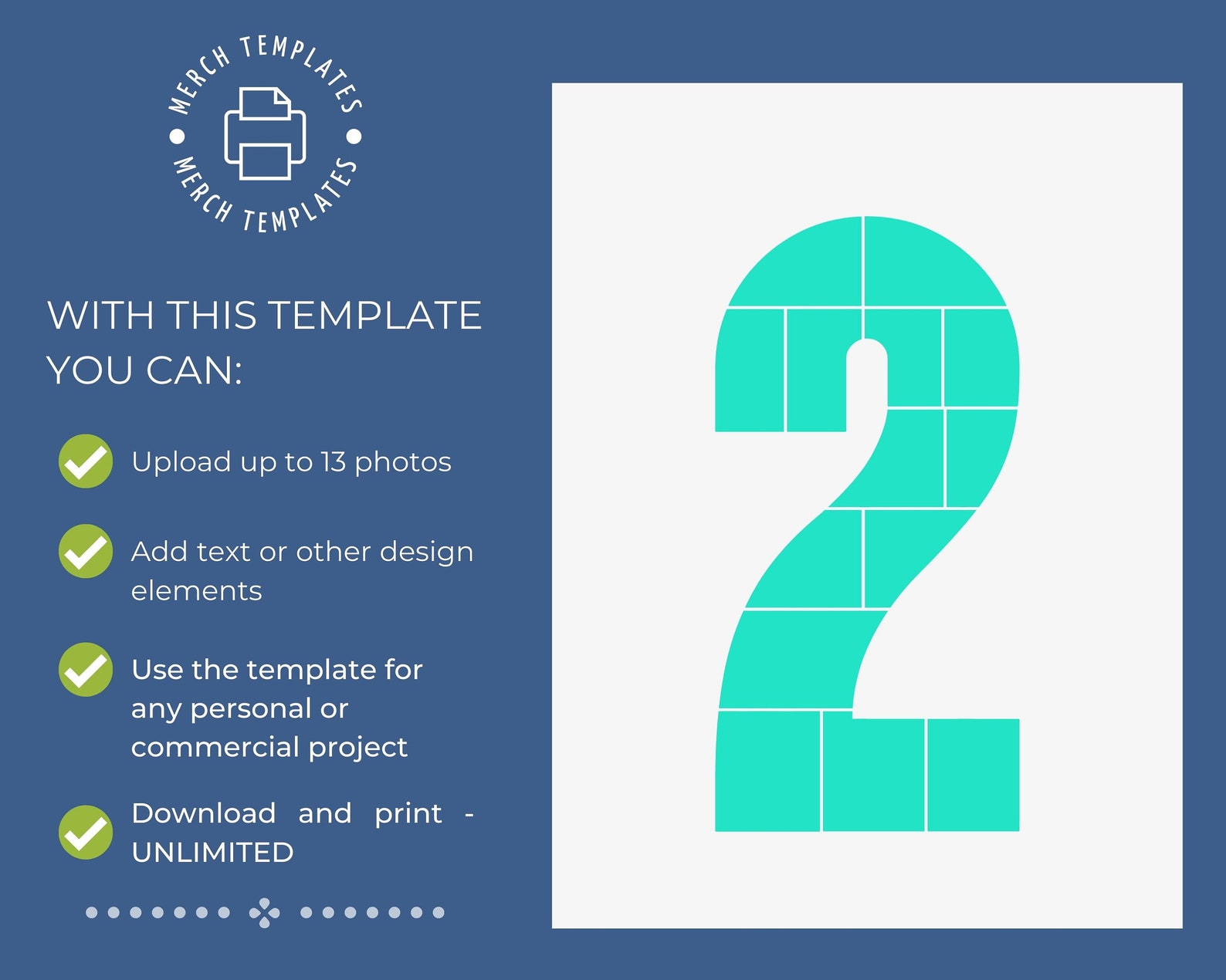 2nd Number Collage Frame 2 Collage Frame Canva Editable 2nd Birthday ...