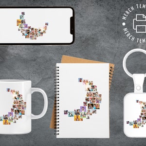 Picture Collage Moon Shape Template | Gridart Canva | Image Collage ...