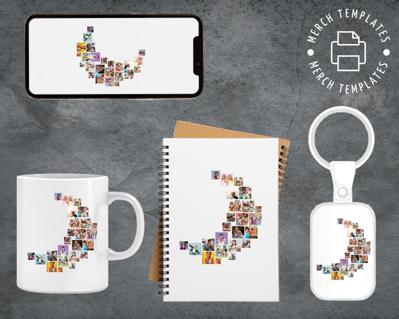 Picture Collage Moon Shape Template Gridart Canva Image Collage Moon ...