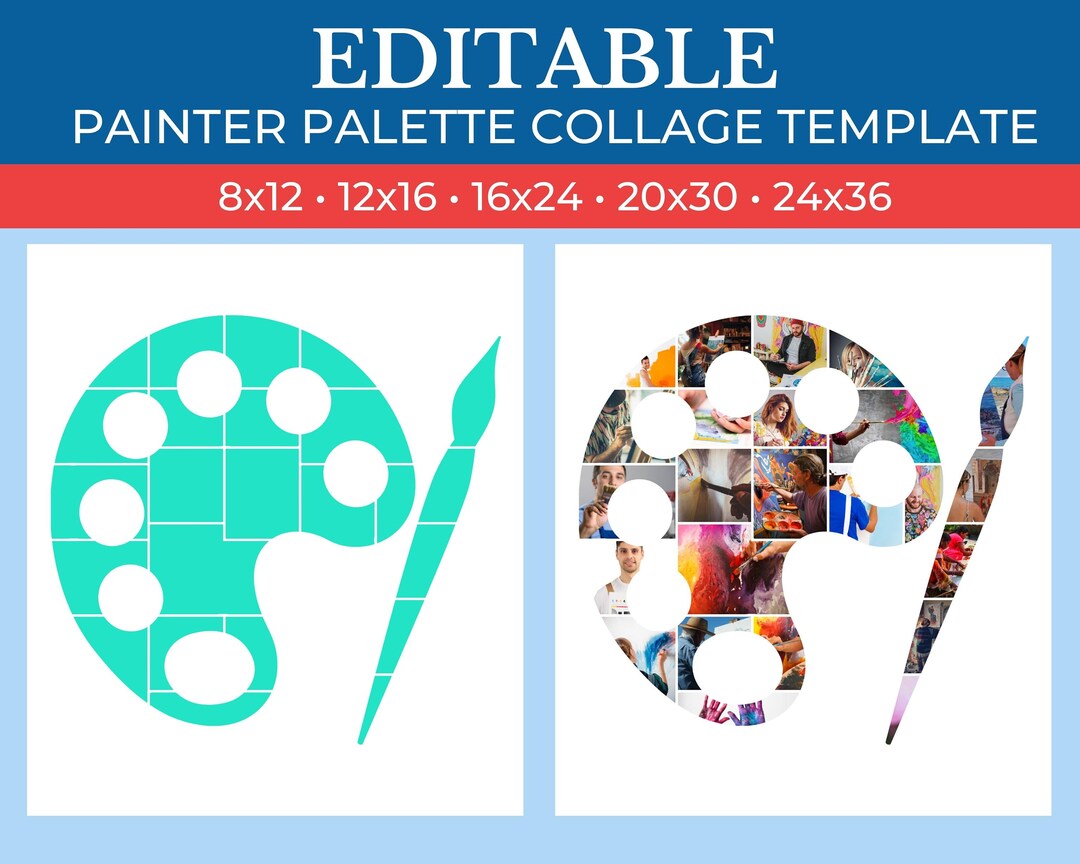 PRINTABLE Painter Gift Collage Template | Editable Collage for Painter ...