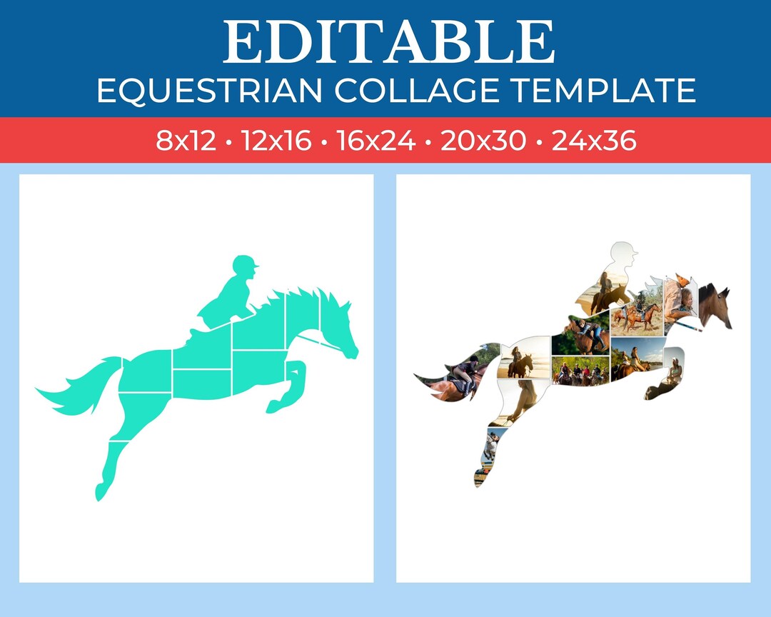 Picture Collage Equestrian Template | Gridart Canva | Image Collage ...