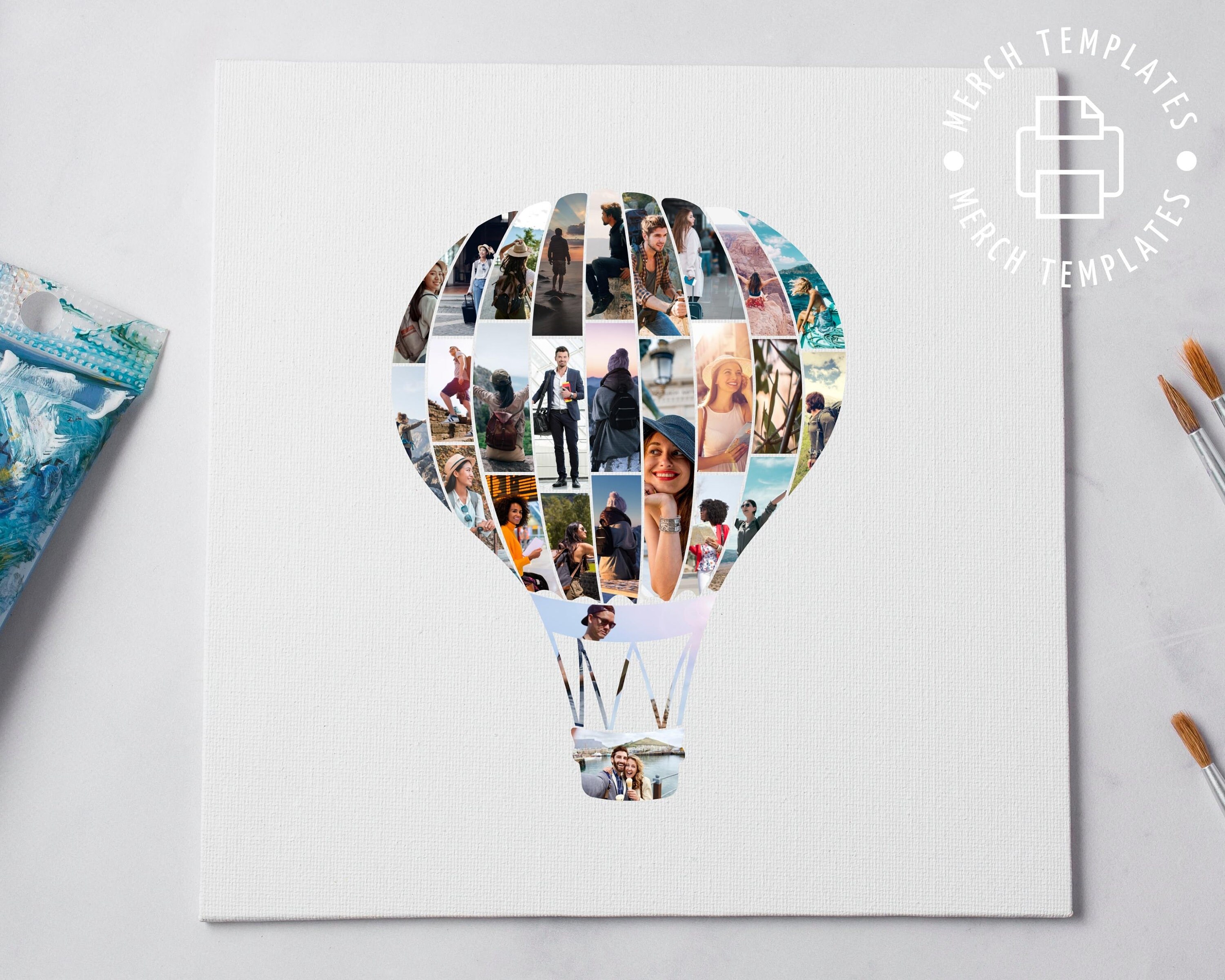 Picture Collage Hot Air Balloon Template | Gridart | Image Collage ...