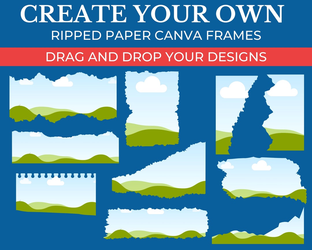 Ripped Paper Canva Frames Template | Drag and Drop Your Designs Easily ...