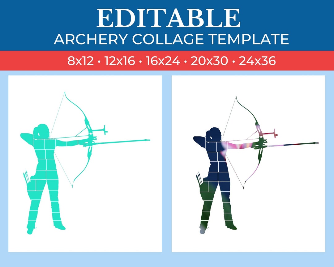 Picture Collage Archery Template | Gridart Canva | Image Collage | Gift ...