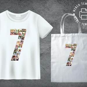 7th Number Collage Frame | 7 Collage Frame Canva Editable | 7th ...