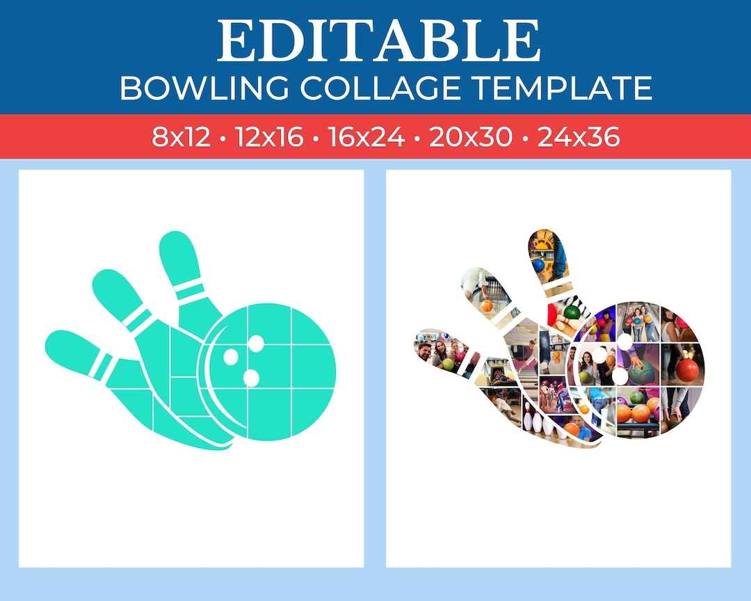 Bowling Coach Gift Collage Template | Editable Collage for Bowling Fans ...