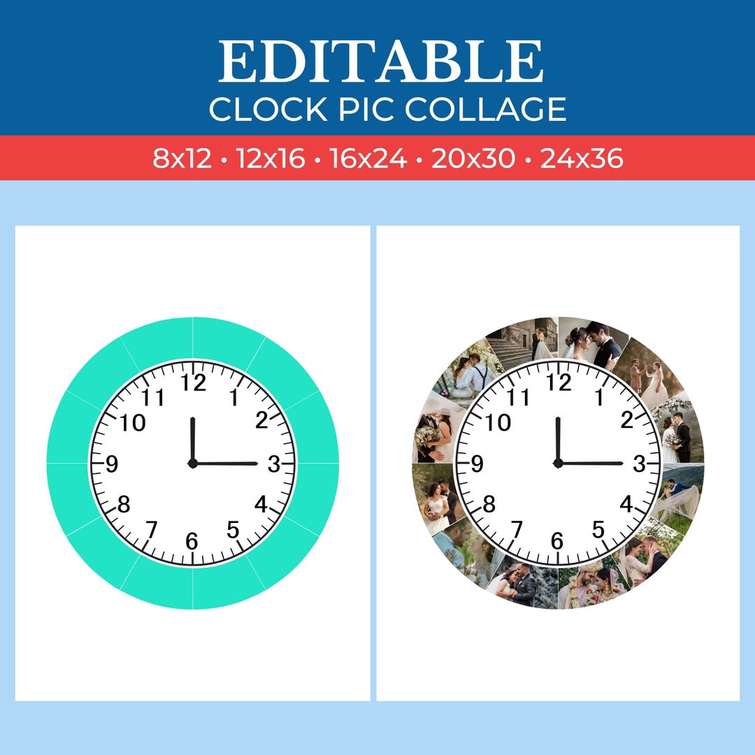Custom Clock Picture Collage - Personalized Photo Collage | Canva ...