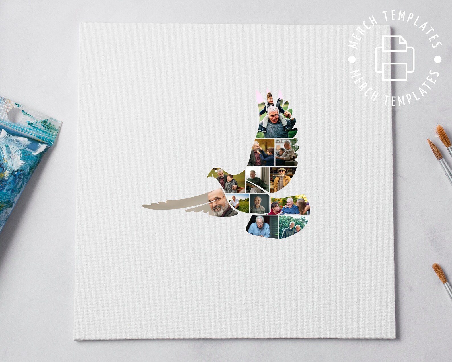 Picture Collage Dove Template | Gridart Canva | Image Collage | Gift ...