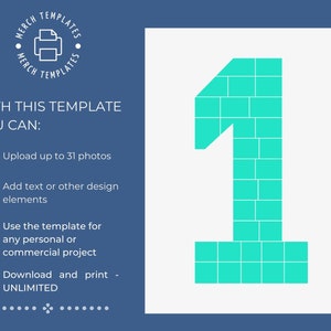 1st Number Collage Frame | 1 Collage Frame Canva Editable | 1st ...