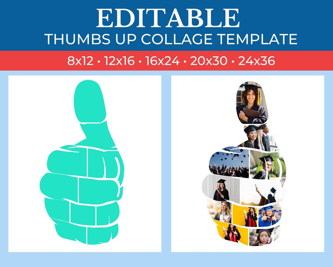 Picture Collage Thumbs up Template | Gridart Canva | Image Collage ...
