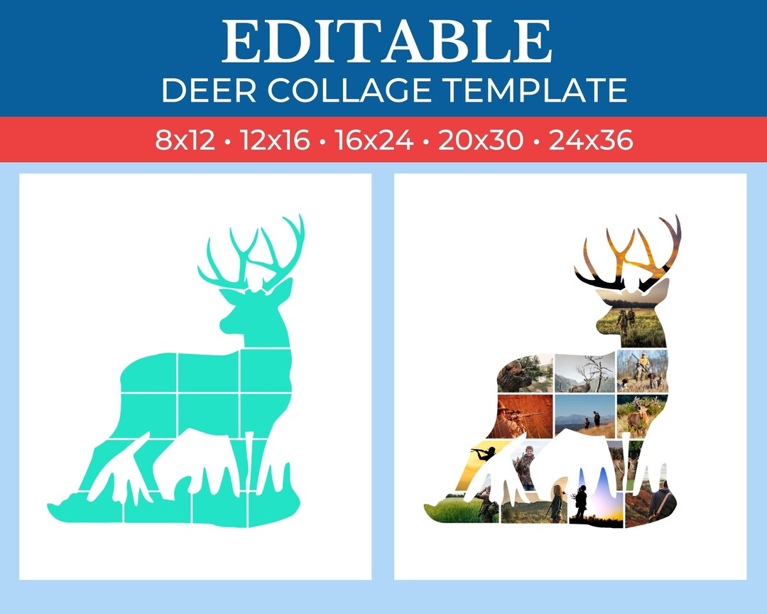 Picture Collage Deer Template | Gridart Canva | Image Collage | Pic ...