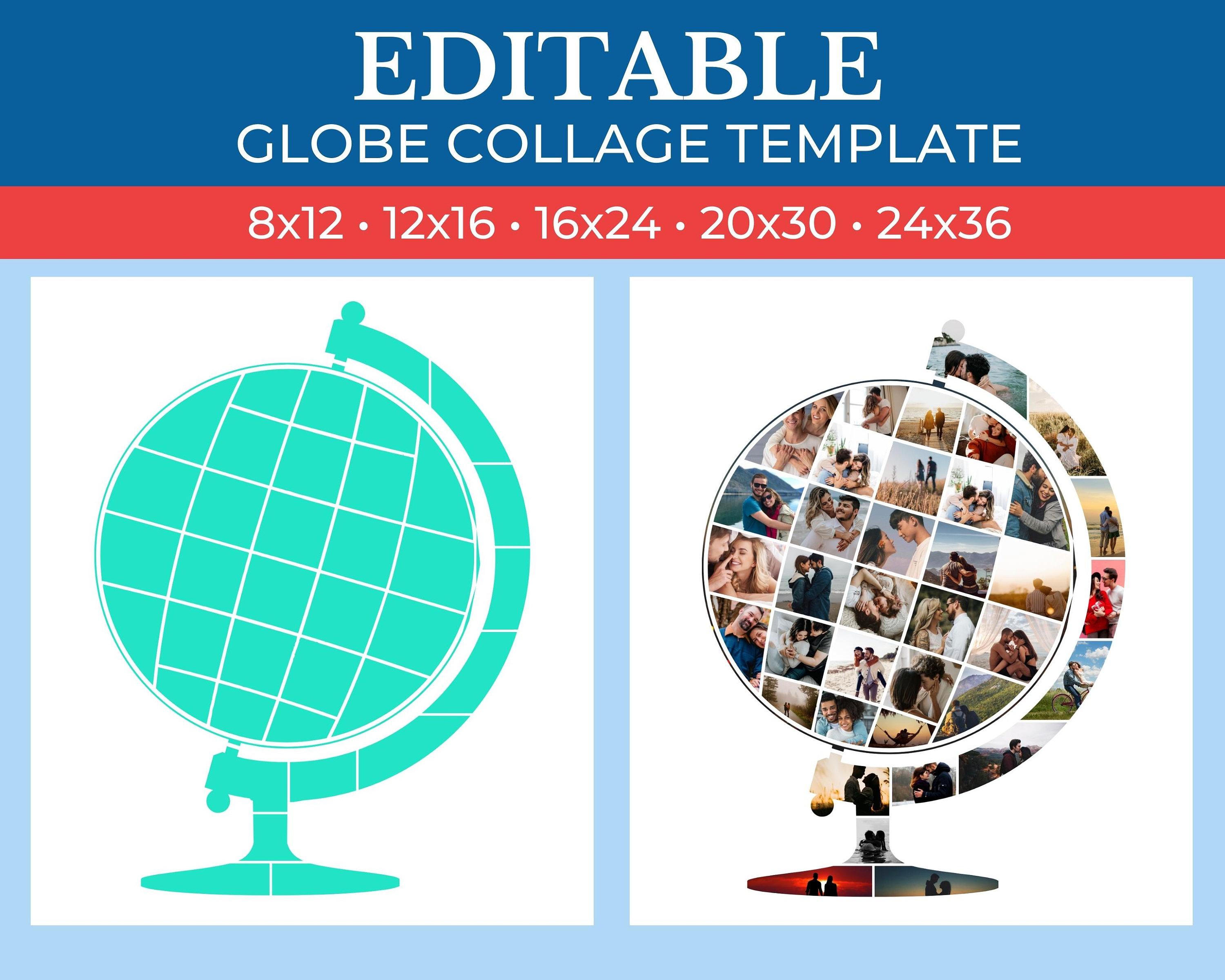 Picture Collage Globe Template Gridart Canva Image Collage Pic Stitch ...