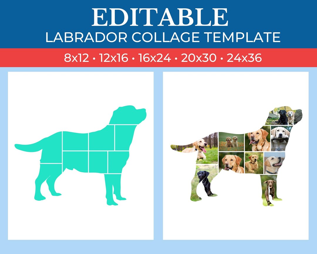 PRINTABLE Labrador Gift Collage Template | Editable Collage for ...