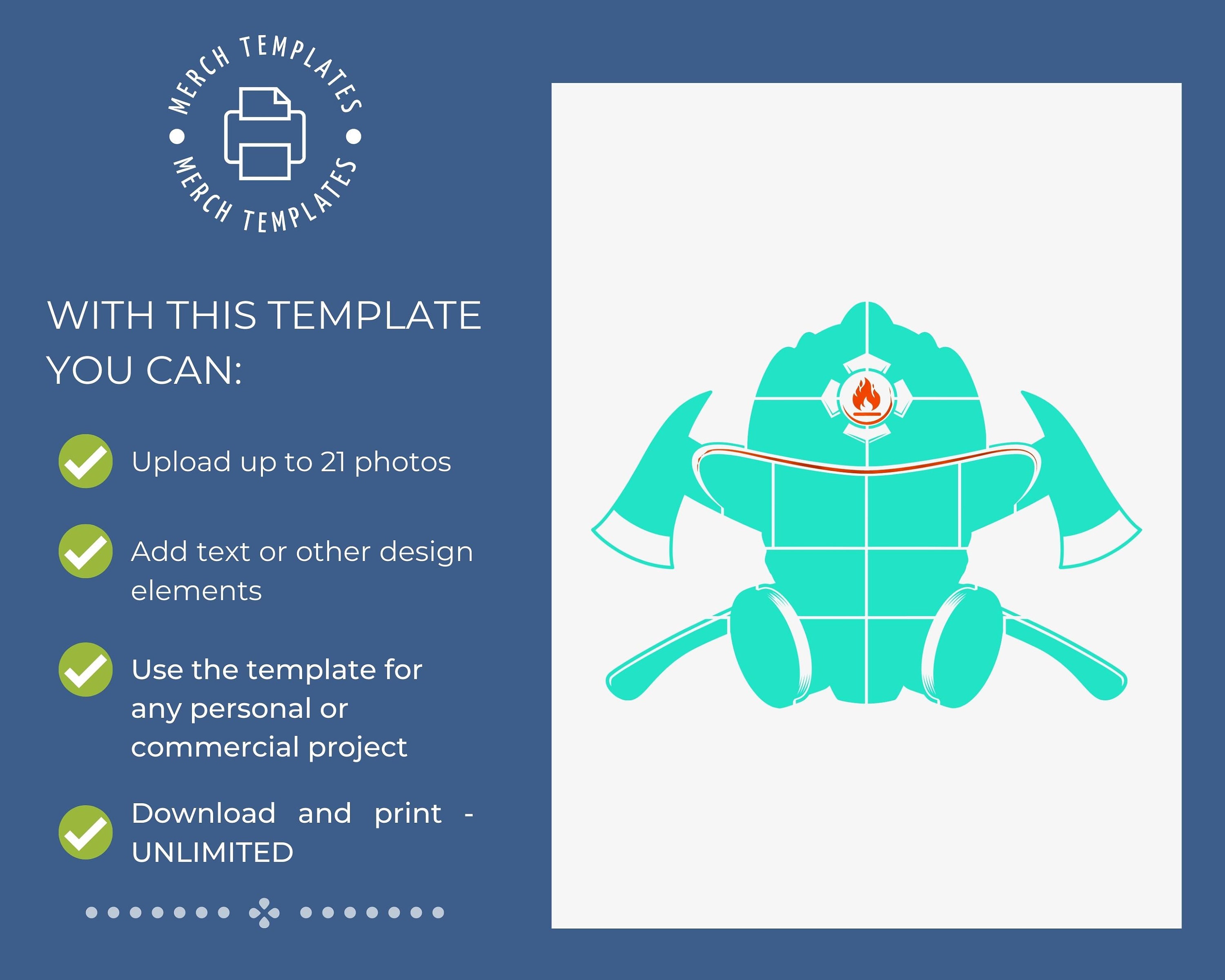 Firefighter Gift Collage Template Gridart Canva Image Collage Pic ...