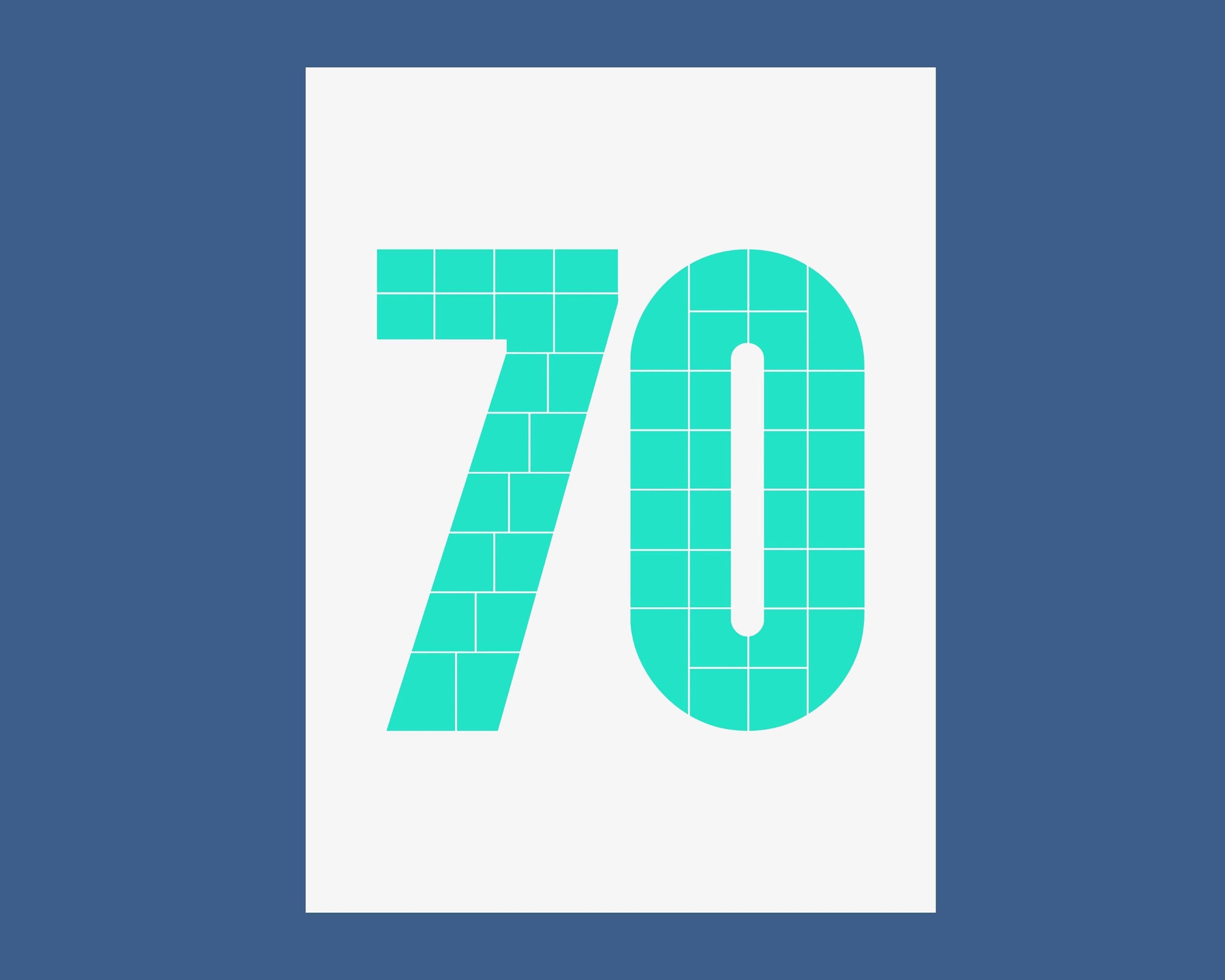 PRINTABLE 70 Number Collage Frame 70 Collage Frame Canva - Etsy