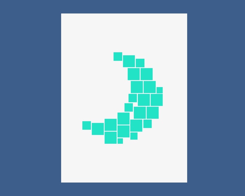 Picture Collage Moon Shape Template | Gridart Canva | Image Collage ...