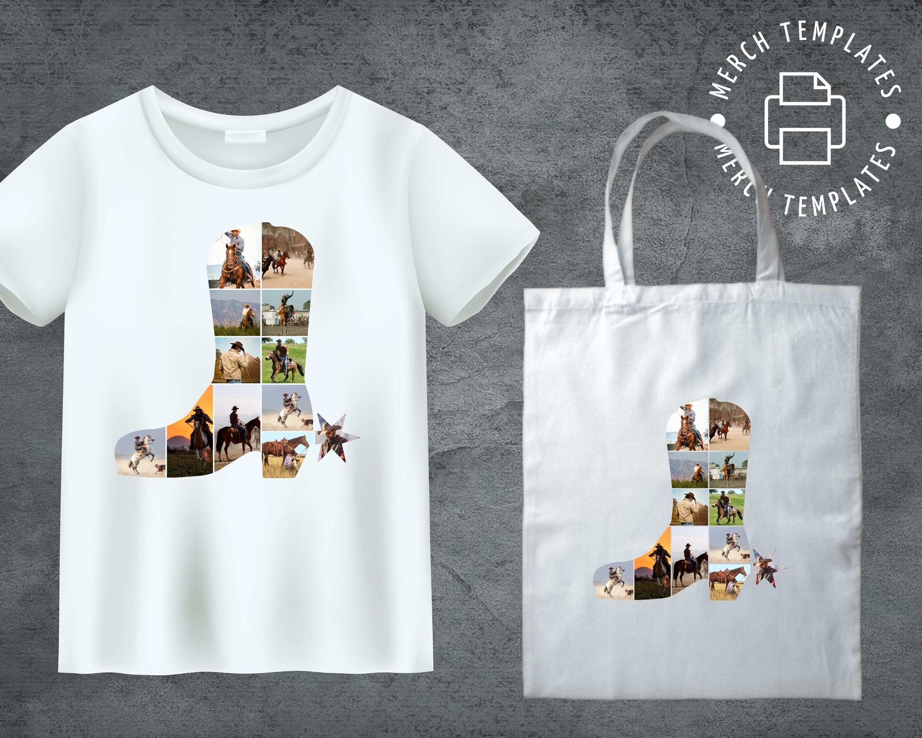 PRINTABLE Cowboy Boots Photos Collage Template Canva | Photo Collage ...