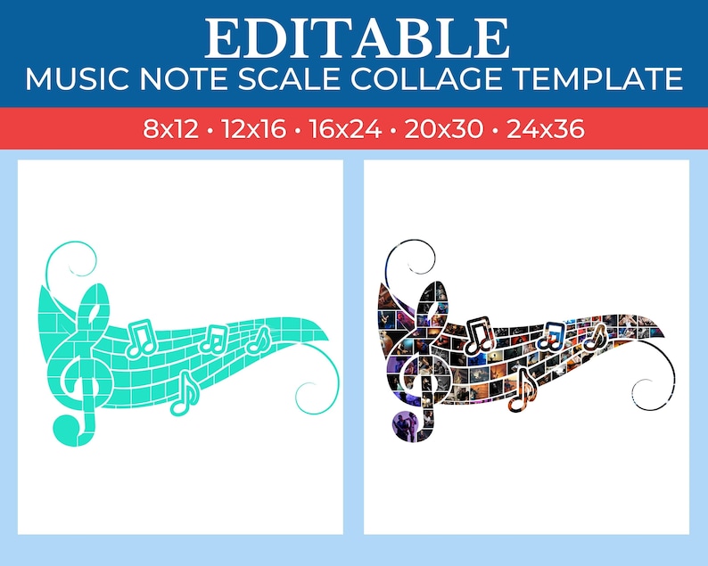 Picture Collage Music Note Scale Template | Gridart Canva | Image ...