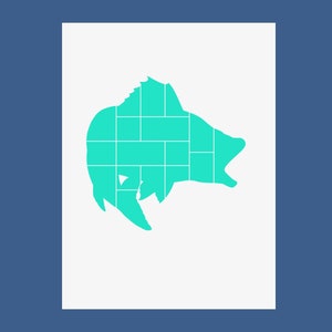 PRINTABLE Bass Fish Gift Collage Template | Editable Collage for Bass ...