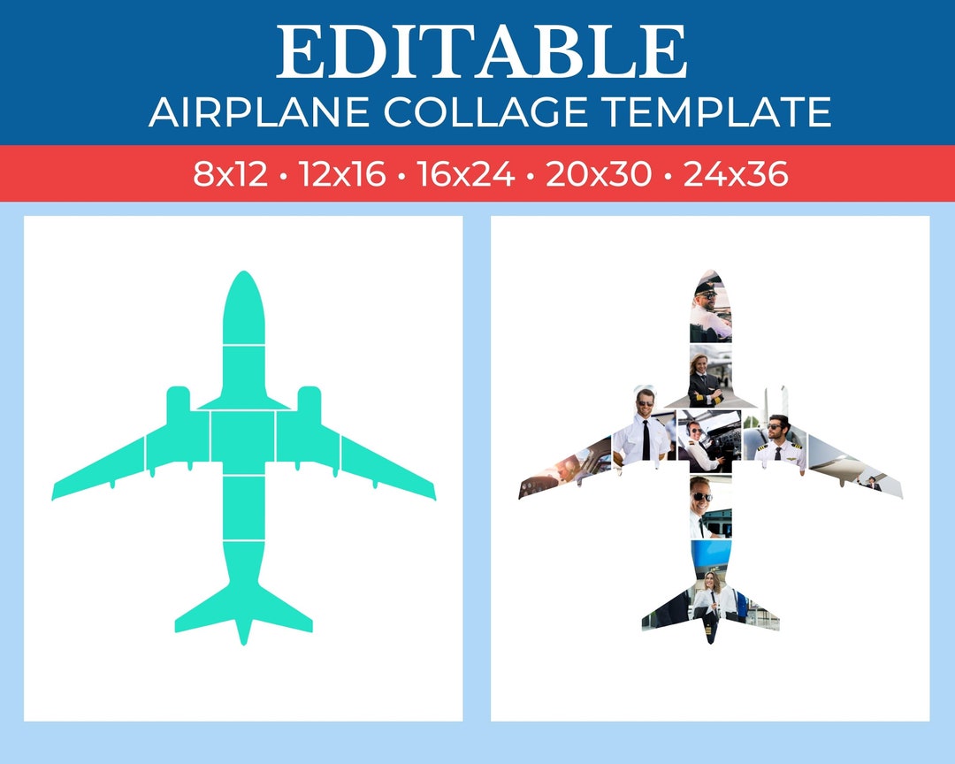PRINTABLE Airplane Gift Collage Template | Collage for Airplane Crew ...