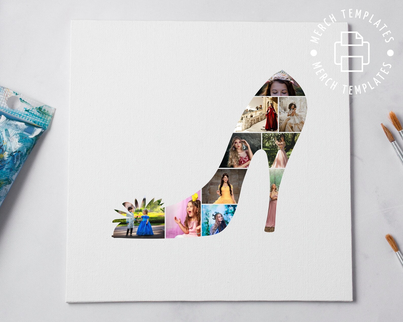 Picture Collage High Heels Shoe Template | Gridart | Image Collage ...